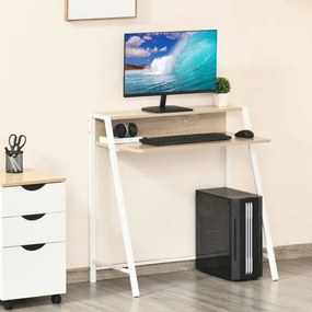 Goleto Kancelářský PC stůl 84 x 45 x 85 cm | bílý + dub