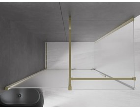 Mexen Velar, sprchový kout s posuvnými dveřmi 130 x 70 cm, 8mm sklo námraza, zlatá lesklá, 871-130-070-31-50