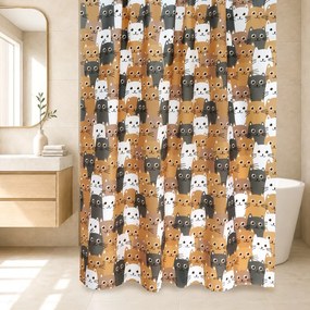 Bellatex Koupelnový závěs Hnědá,Šedá 180x200 cm
