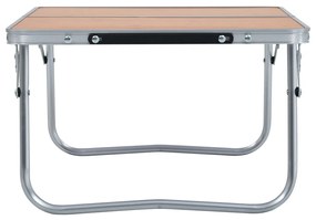 vidaXL Skládací kempingový stůl hnědý hliník 60 x 40 cm