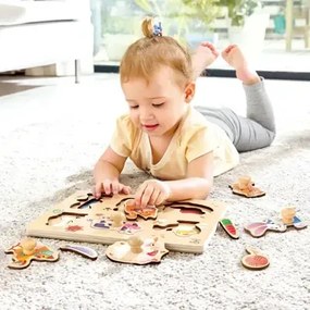 HAPE Vkládací puzzle Farma / 12 dílků / s úchyty / od 2 let