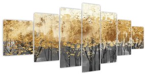 Obraz - Zlaté stromy (210x100 cm)