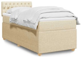 Box spring postel s matrací krémová 90x200 cm textil 3289651