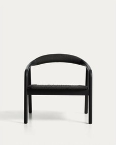 Černé dřevěné/bez čalounění křeslo Derile – Kave Home