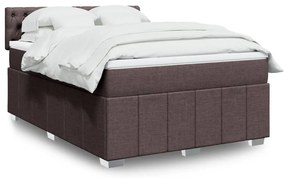 Box spring postel s matrací tmavě hnědá 140x200 cm textil 3289401