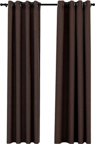 Zatemňovací závěsy s kroužky vzhled lnu 2 ks taupe 140 x 225 cm 321201