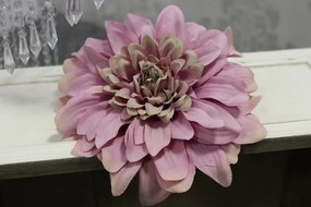 Růžový umělý květ dálí 19cm