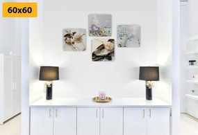 Set obrazů lucerny v zajímavé kombinaci - 4x 60x60 cm