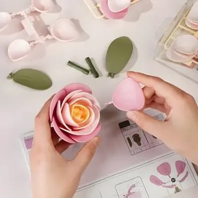ROBOTIME 3D puzzle Rokr Floral Art Světle růžová kamélie / 37 dílků /