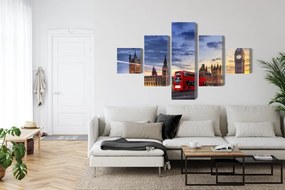 Vícedílný obraz Panorama Westminster A Big Ben, Londýn Nedostatek Nedostatek Přírodní plátno 250x150