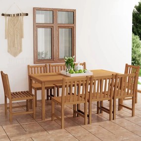 9dílná zahradní jídelní sada 180 x 90 cm masivní teakové dřevo 3059942
