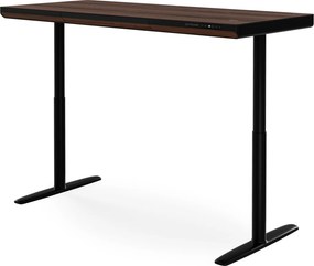 Elektrický psací stůl sit-stand se zásuvkou a bezdrátovou nabíječkou Qi černý/ořech, 1600 mm: ELLIS