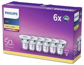 SADA 6x LED Žárovka Philips GU10/4,6W/230V 2700K