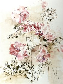 Postershop Fototapeta vliesová: Květinová malba (1) - 206x275 cm
