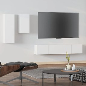 4dílný set TV skříněk bílý kompozitní dřevo 3114622