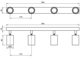 Bodové svítidlo ANGIE 4xGU10/35W/230V černá