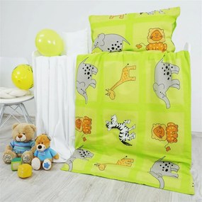 Povlečení dětské ZOO zelené EMI: Dětský set 130x90 + 65x45