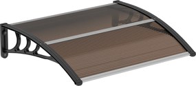 Outsunny Stříška nad Dveřmi 120 x 75 cm Plná Stříška s Polykarbonátovým Krytem | Aosom