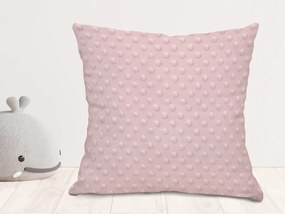 Biante Dětský povlak na polštář Minky 3D puntíky MKP-032 Pudrově růžový 30 x 50 cm