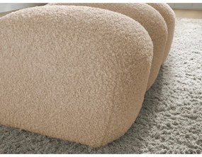 Béžová podnožka z textilie bouclé Hippolyte – Bobochic Paris