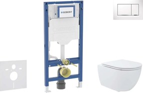 SANITINO - Set předstěnové instalace, klozetu Oudee a Slim sedátka softclose, tlačítko Sigma20, bílá/chrom SANI11CA31154