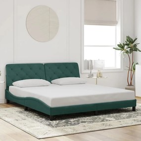 Rám postele bez matrace tmavě zelená 180 x 200 cm samet 3207938