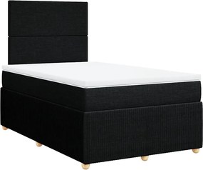 Box spring postel s matrací černá 120x200 cm textil 3292018
