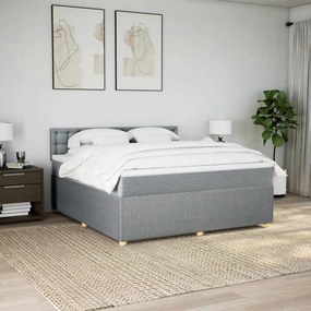 Box spring postel s matrací světle šedá 180 x 200 cm textil 3289849