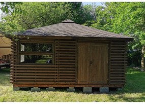 Dřevěný zahradní domek KLASIK D2 4x4m Osobní odběr/vlastní doprava bez montáže  bez terasy