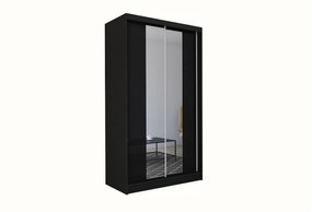 Skříň s posuvnými dveřmi a zrcadlem LUZON, 200x216x61, wenge