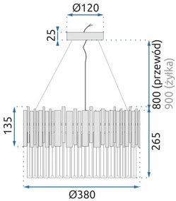 Toolight, závěsné svítidlo ze zlatých křišťálů E14 APP601-C, zlatá, OSW-08913