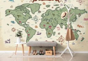 Samolepící tapeta originální mapa světa - 225x150 cm