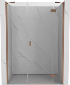 Mexen Mist-H, 1-křídlé sprchové dveře pravé 130 cm, čiré sklo, měděný matný profil, 8A5-130-001-65-00-P