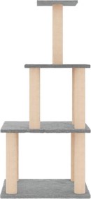 Škrabadlo pro kočky se sisalovými sloupky světle šedé 111 cm 171733