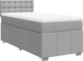 Box spring postel s matrací světle šedá 80 x 200 cm textil 3286909