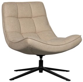 WOOOD Béžové čalouněné otočné lounge křeslo Madi