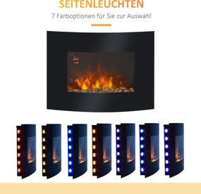 HOMCOM Elektrokamin Krb Krbová kamna Elektrický nástěnný krb 65 x 11,4 x 52 cm