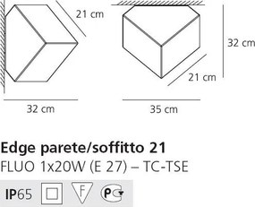 AR 1292010A Stropní / nástěnné svítidlo Edge 21 1x20W termoplast IP65 - ARTEMIDE