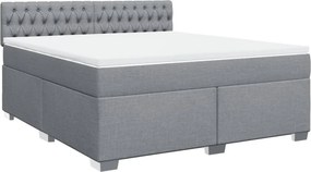 Box spring postel s matrací světle šedá 180 x 200 cm textil 3288274