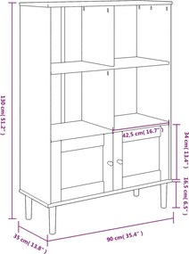 vidaXL Knihovna SENJA ratanový vzhled 90 x 35 x 130 cm borovice [358062] Barva: Hnědá