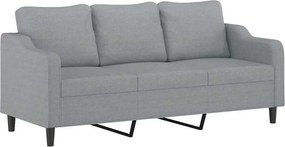 2dílná sedací souprava s polštáři světle šedá textil 3201850