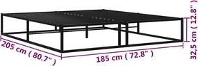 Rám postele černý kov 180 x 200 cm 324790