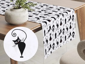 Biante Dětský bavlněný běhoun na stůl Sandra SA-019 Černé kočky 20x140 cm