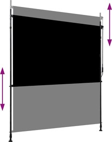 Venkovní roleta 200 x 270 cm antracitová 145938