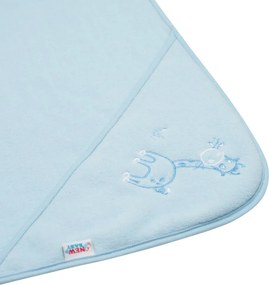 Dětská froté osuška s výšivkou a kapucí New Baby 100x100 modrá žirafka