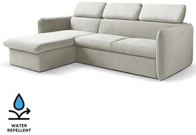 Malá sedací souprava SLIM | 179x235 cm | LEVÁ | 84 světle šedá | rozkládací + úložný prostor