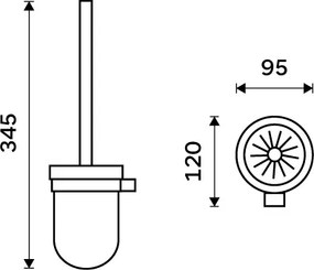 Nimco Toaletní WC kartáč BORMO černá - BRC 11094KU-90