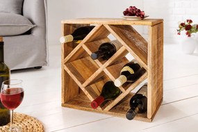 Dřevěný regál na víno Cubus Mango 40cm