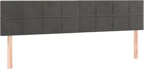 Box spring postel s matrací a LED tmavě šedá 200x200 cm samet 3134424