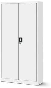 Plechová policová skříň JAN, 900 x 1850 x 400 mm, bílá